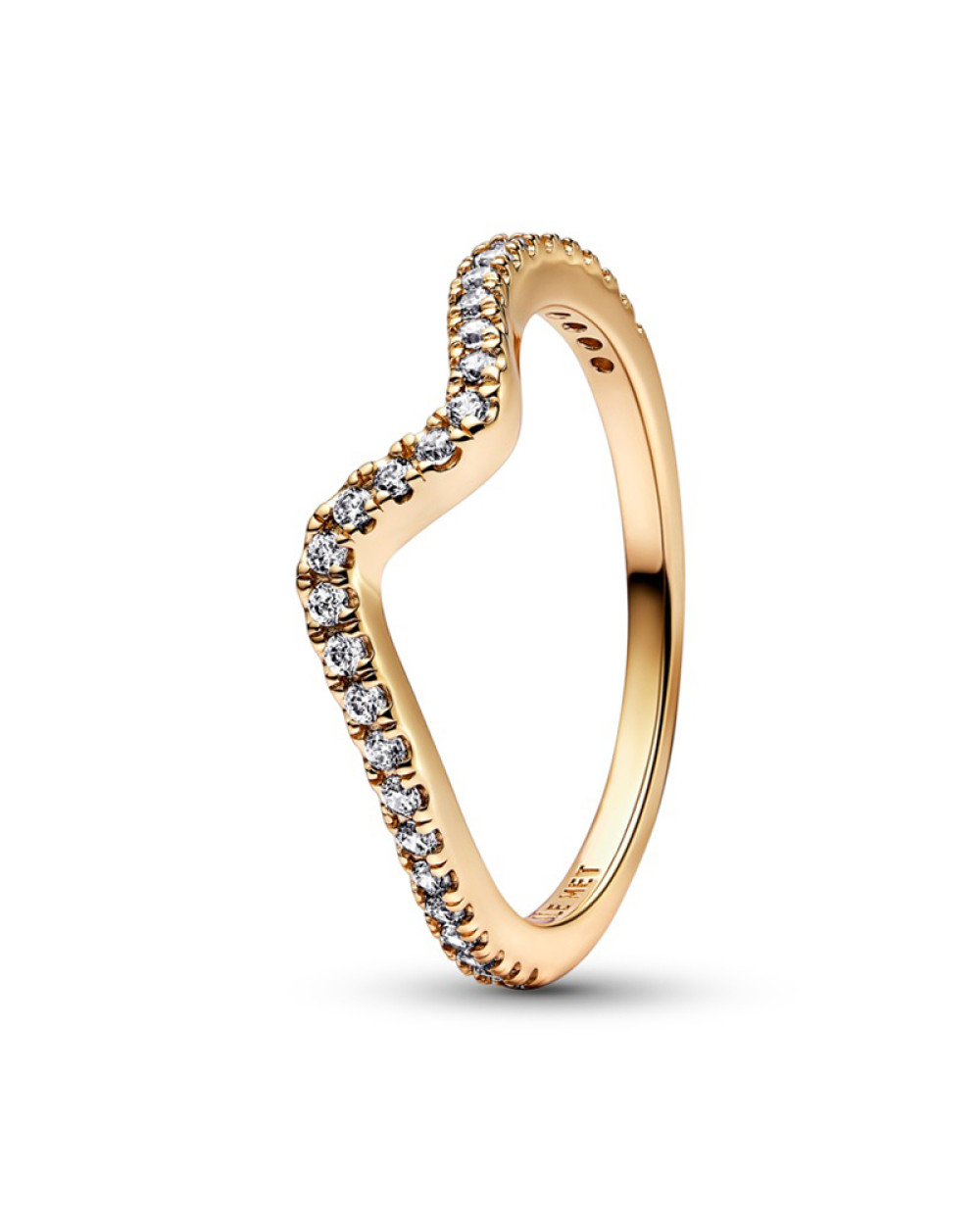 Inel Valuri Placare Aur Galben 14K CZ PANDORA