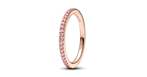 Inel Placare Aur Roz 14K CZ Roz PANDORA