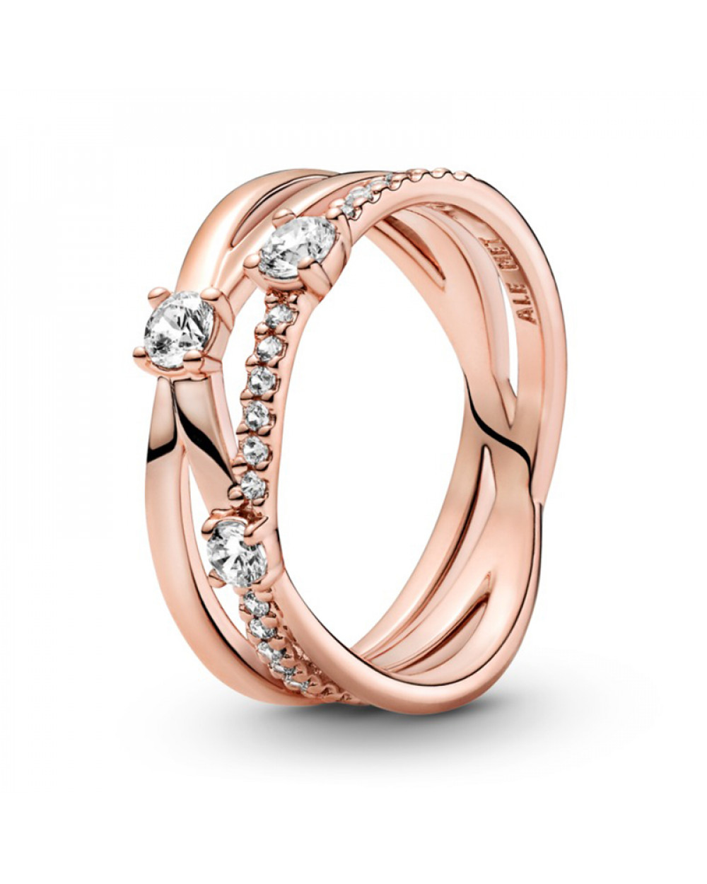 Inel Pandora Placare Aur Roz 14K CZ PANDORA