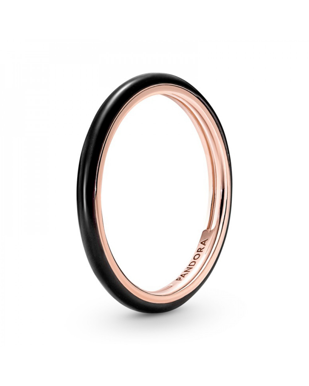 Inel Pandora ME Placare Aur Roz 14K Negru Email PANDORA