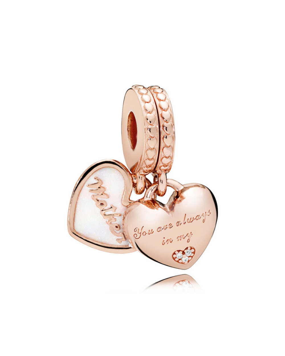 Talisman Pandantiv Mama si Fiica Pandora Placare Aur Roz 14K Email ...