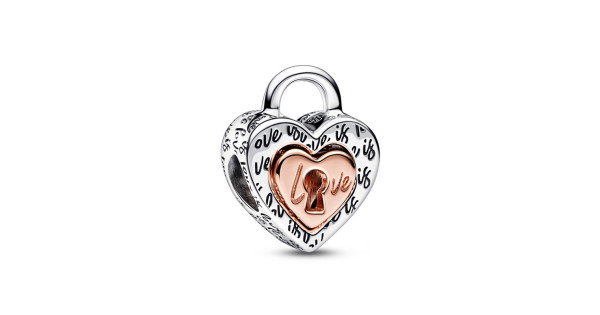 Talisman Inima Lacat Placare Aur Roz 14K Argint 925 PANDORA