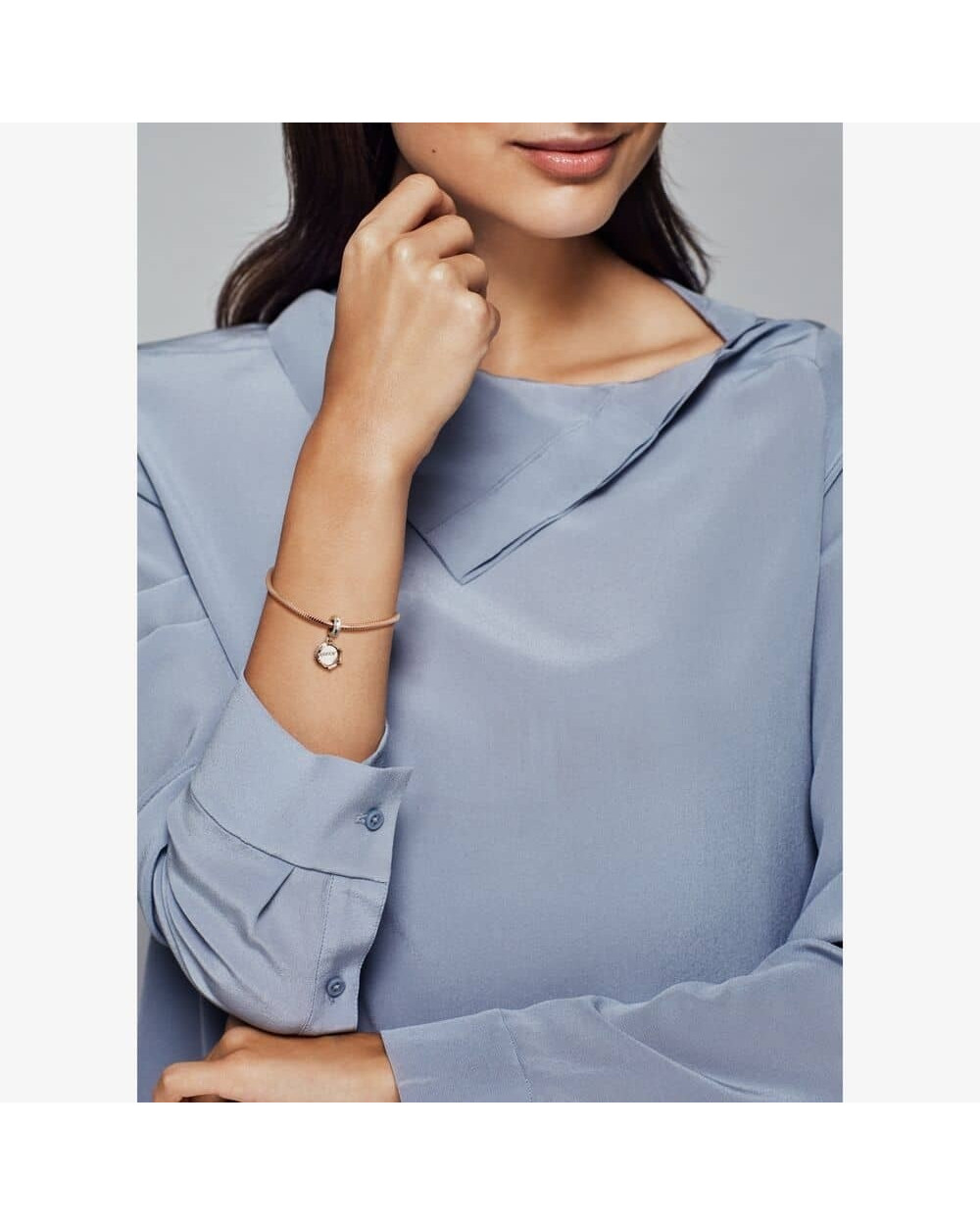 Talisman Pandantiv Coroana O Pandora Placare Aur Roz 14K Argint 925 PANDORA