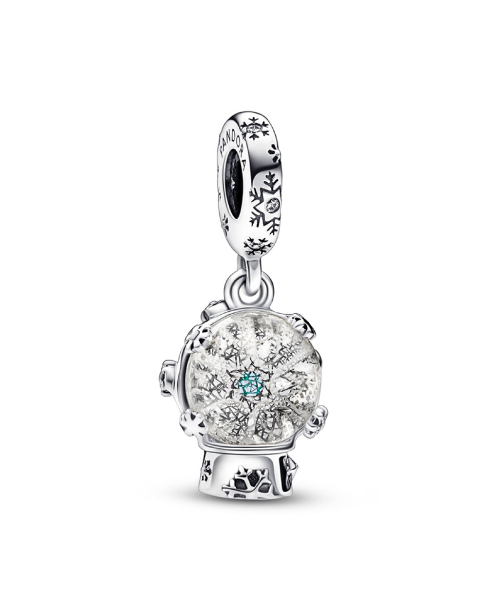 Talisman Pandantiv Glob de Zapada Argint 925 Sticla Murano CZ PANDORA