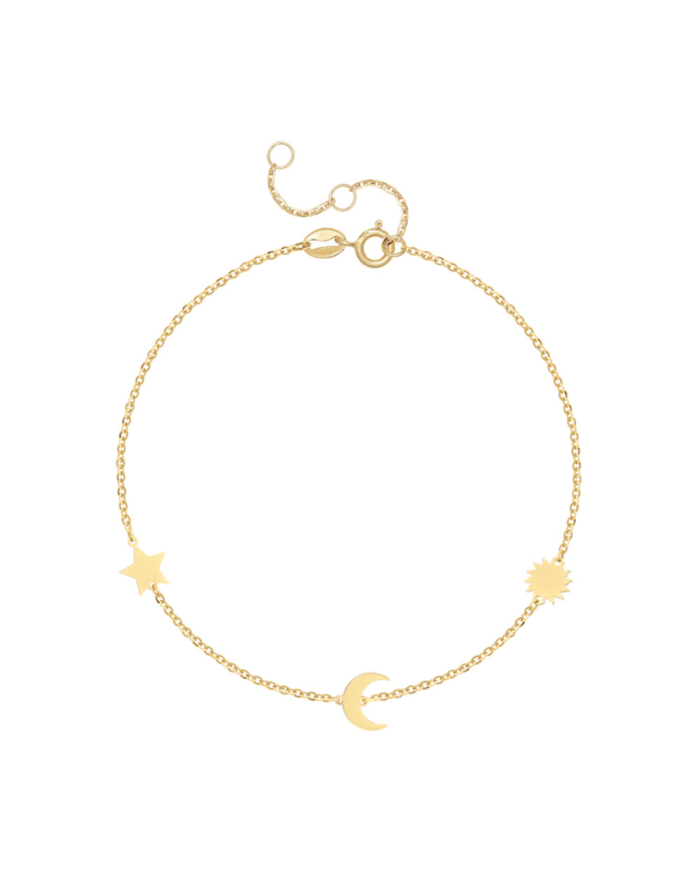 Bratara Stea, Semiluna, Soare Aur 14k SABRINI